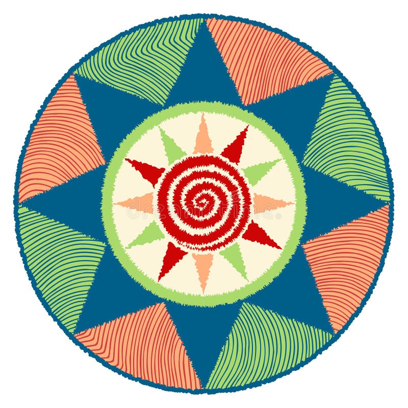 Star and groove swirly sun stock vector. Illustration of cool - 42002273