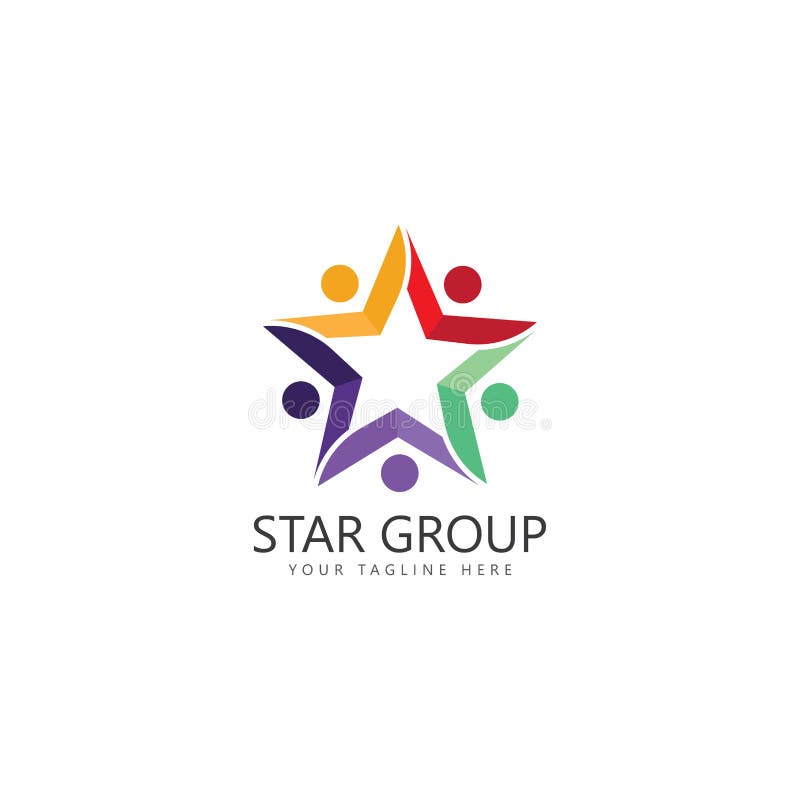 Star Group People Logo Design Template. Stock Vector - Illustration of ...