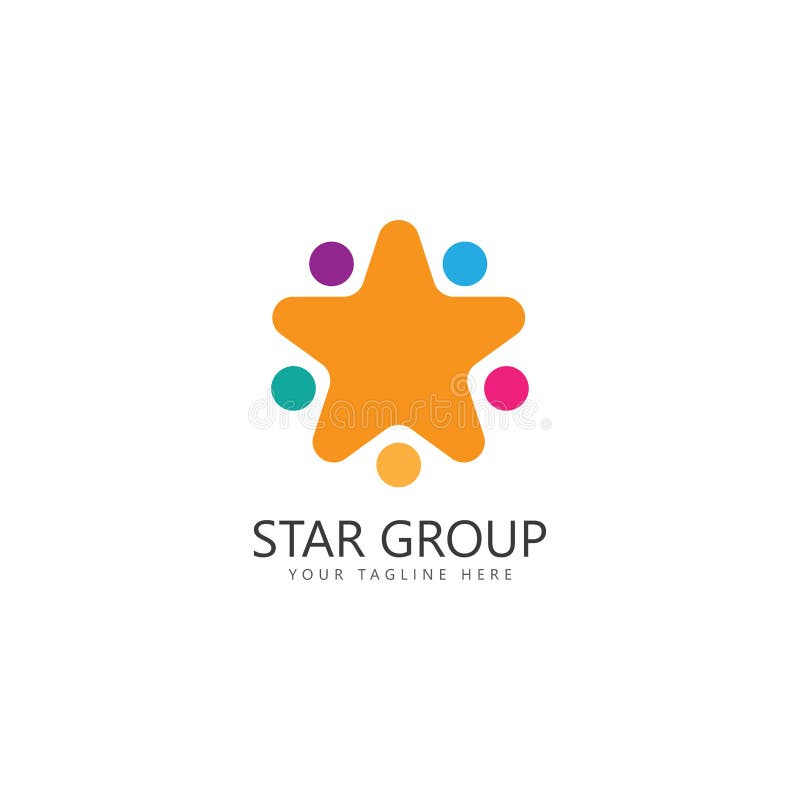 Star Group People Logo Design Template. Stock Vector - Illustration of ...