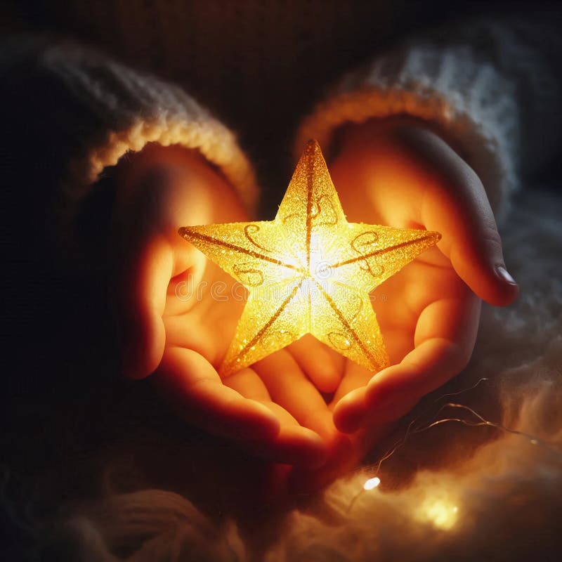 Star in a hand stock illustration. Illustration of star - 349570708