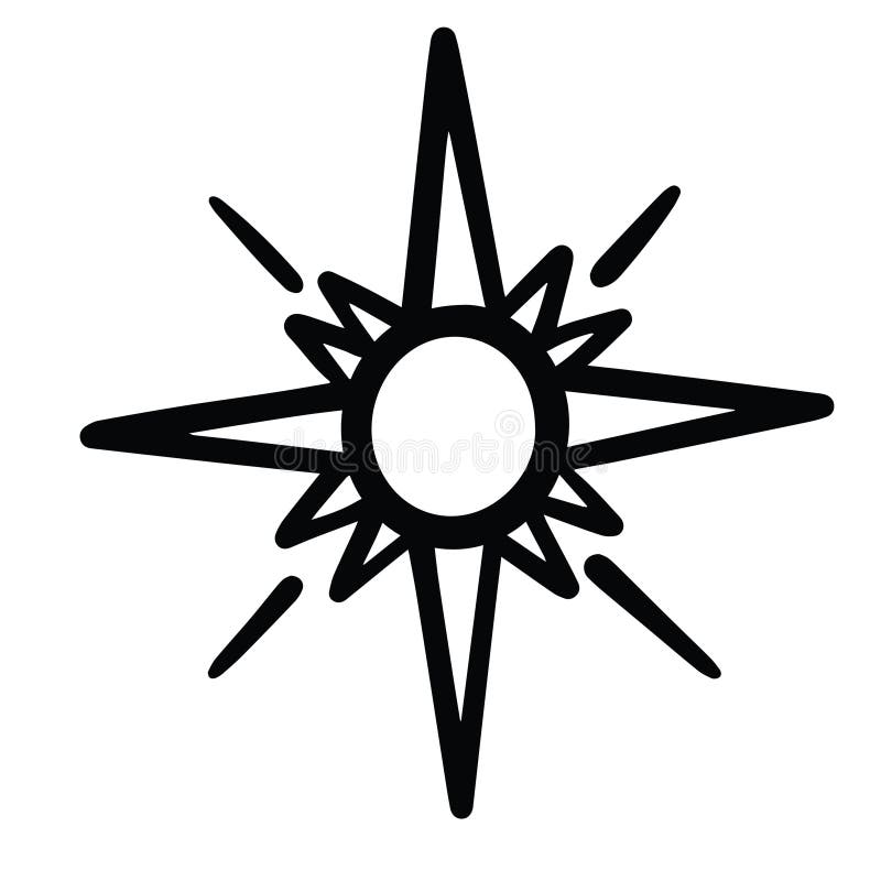 Star Hand Drawn W Black and White Thick Lines Stock Illustration ...