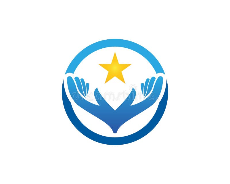 Star Hand Logo Design Template Stock Vector - Illustration of color ...