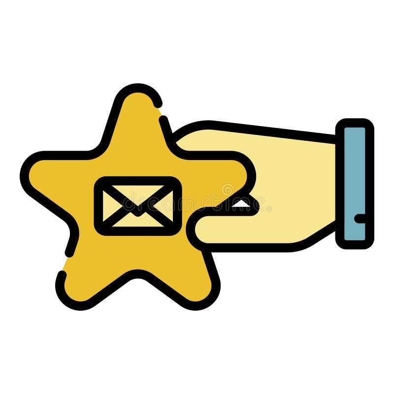 Star in Hand Message Icon Color Outline Vector Stock Vector ...
