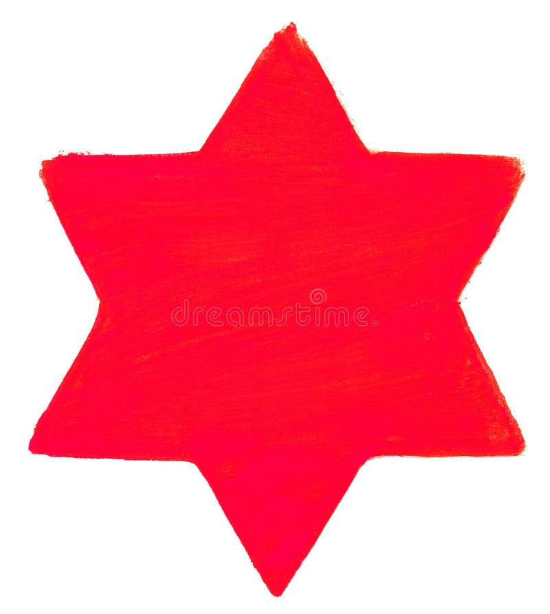 Star Handpainted with Red Paintbrush Stock Illustration - Illustration ...