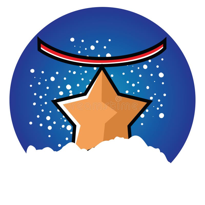 Star Hanging on String. Vector Illustration Decorative Design Stock ...