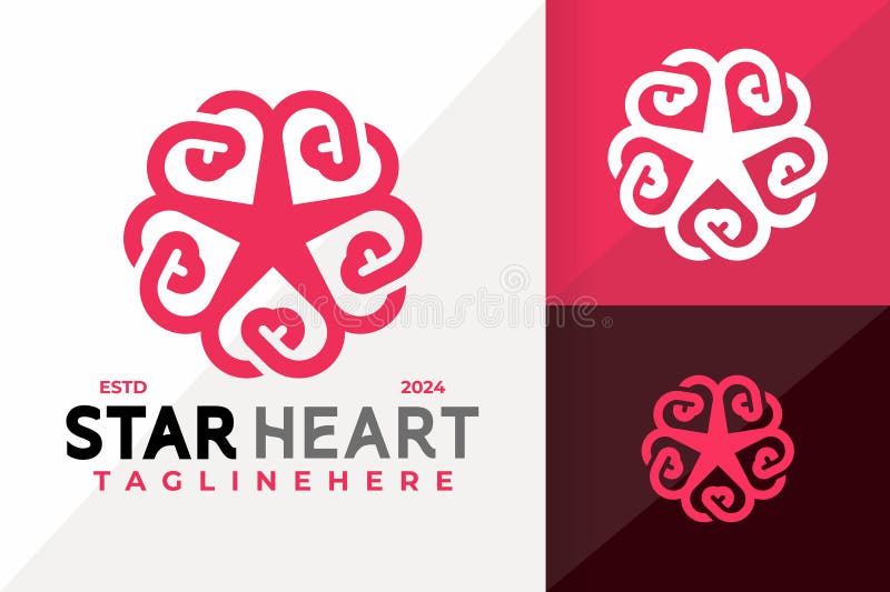Star Heart Flowers Logo Icon Vector Design. Creative Simple Logos ...