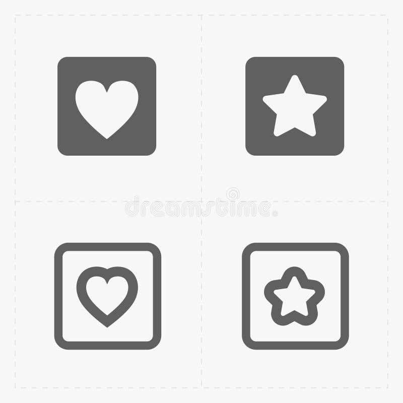 Star and Heart icons stock vector. Illustration of heart - 93506933