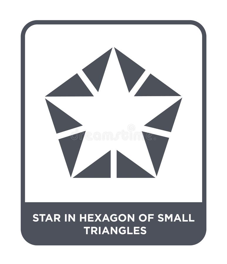 Star in Hexagon of Small Triangles Icon in Trendy Design Style. Star in ...