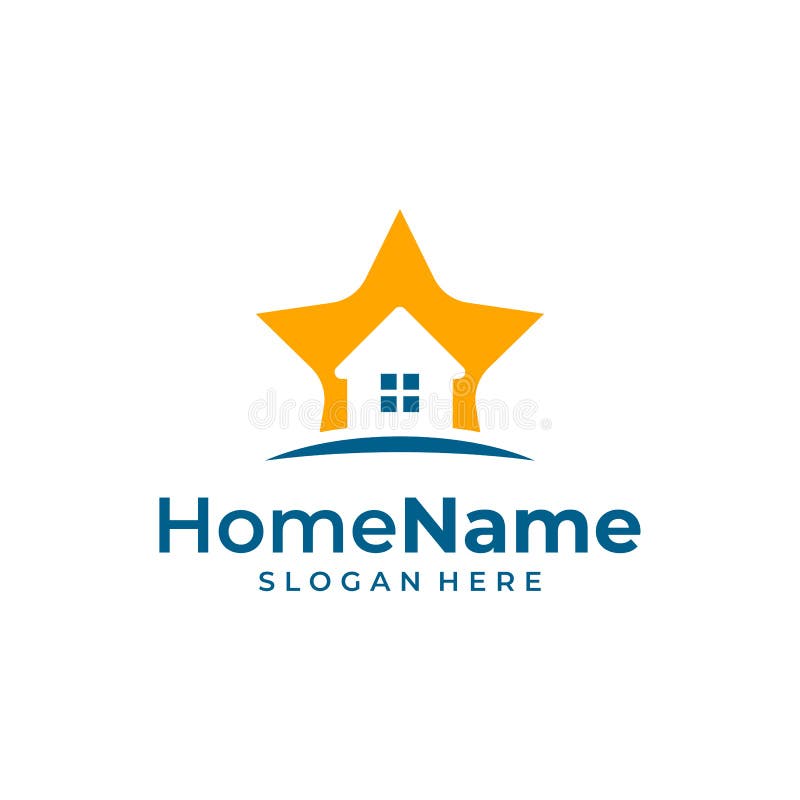 Star Home Logo Illustration Template. House Star Logo Design Concept ...