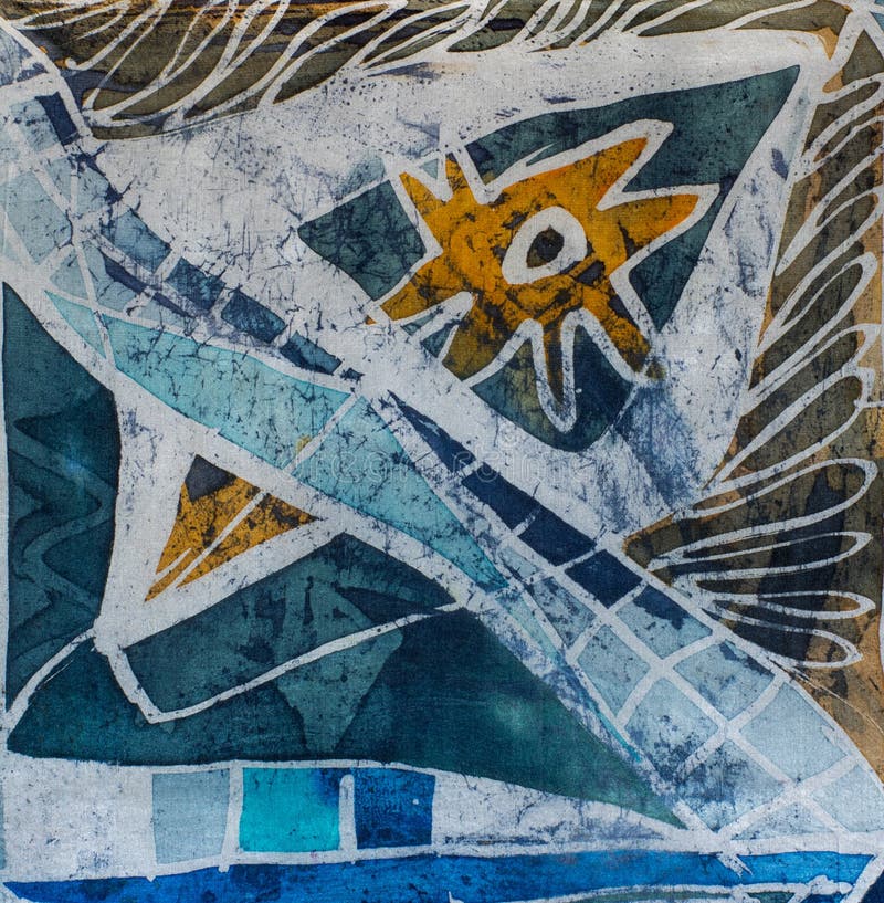 Star, Hot Batik, Background Texture, Handmade on Silk Stock Image ...