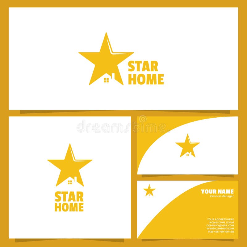 Star House Logo Design and Business Card Template Stock Vector ...