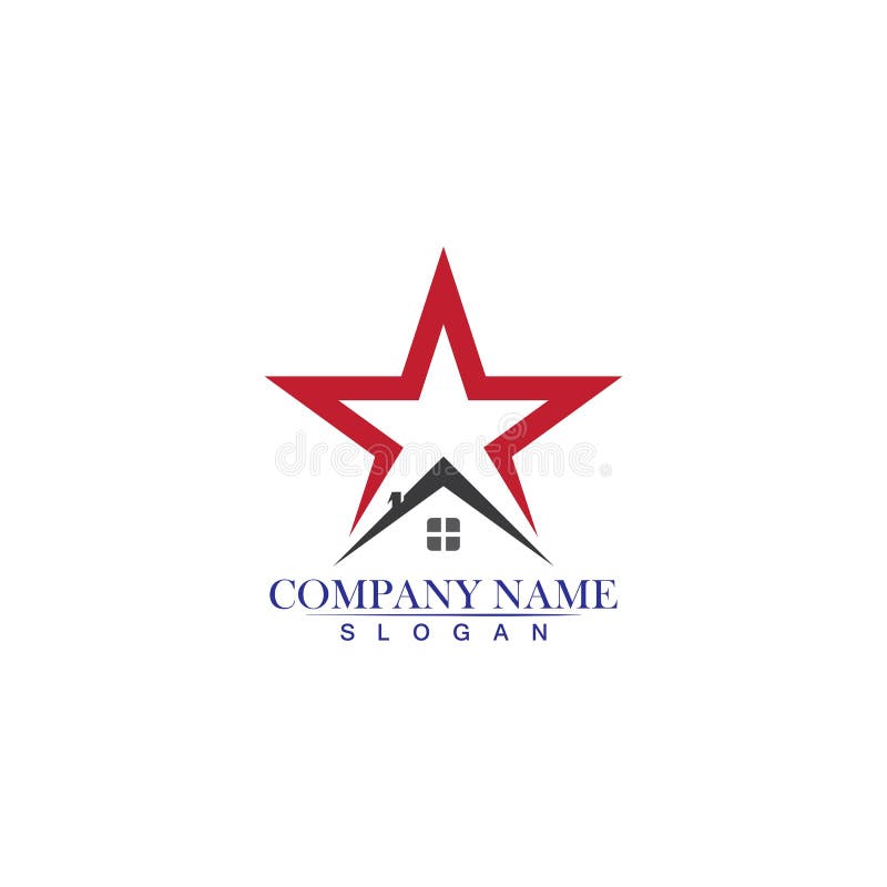 Star and House Logo Template. American House Vector Design Stock Vector ...