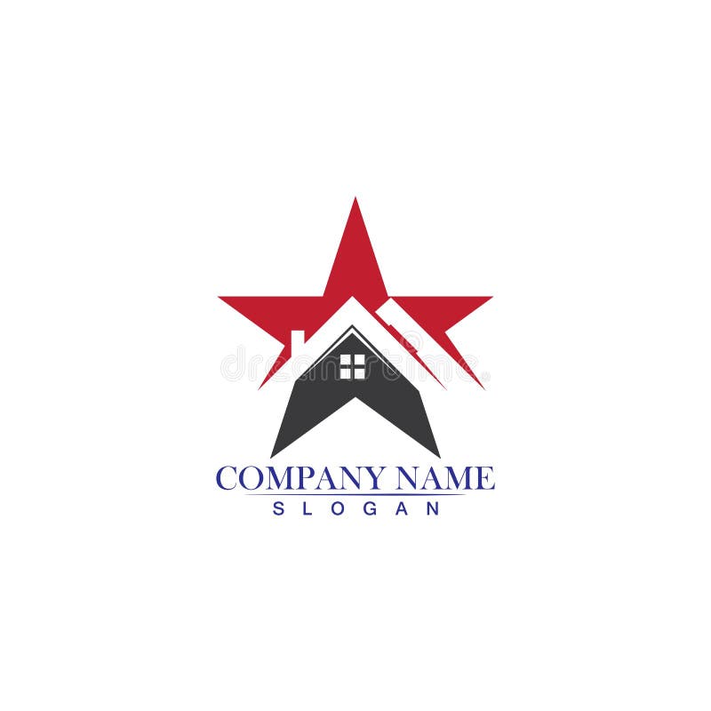 Star and House Logo Template. American House Vector Design Stock Vector ...