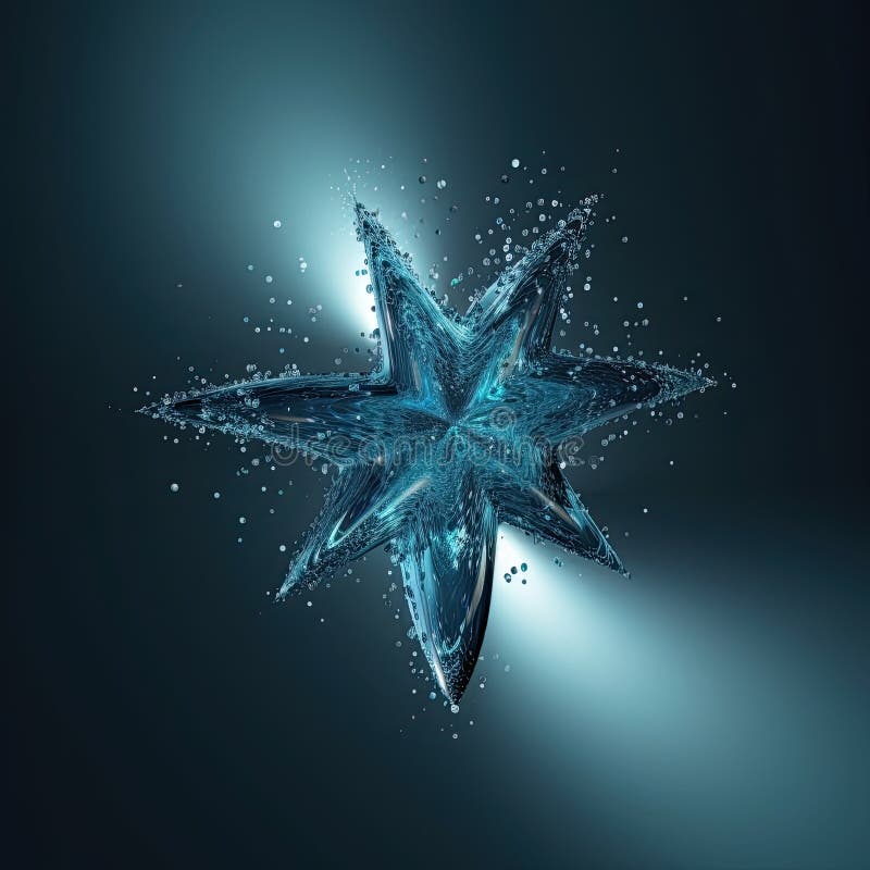 Star from Ice Splash on Blue Background Stock Photo - Image of motion ...