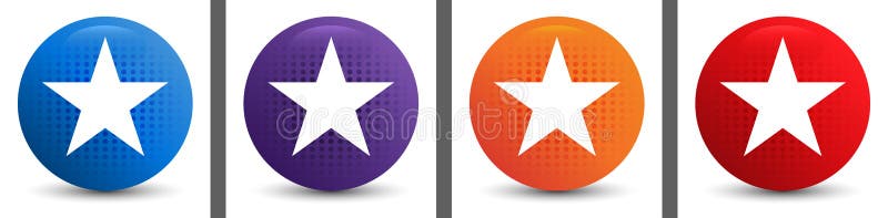 Star Icon Abstract Halftone Round Button Set Stock Vector ...