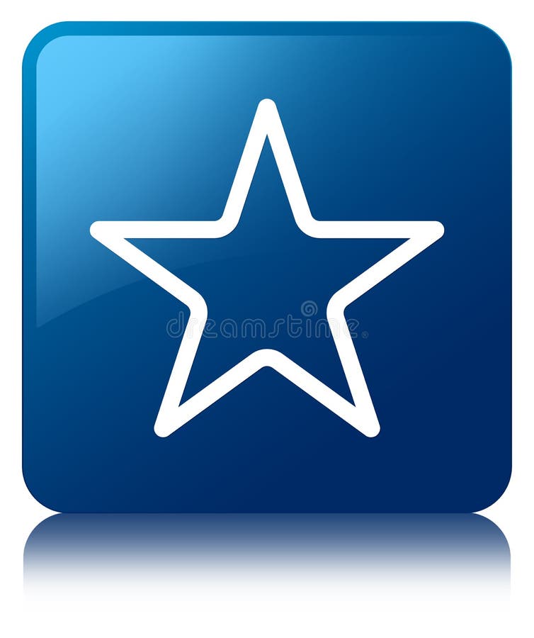 Star Icon Blue Square Button Stock Illustration - Illustration of star ...