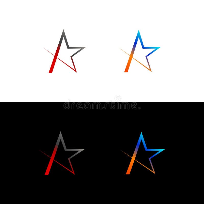 Star Icon with Branding Colorful Look, Colorful Star Logo, Creative ...