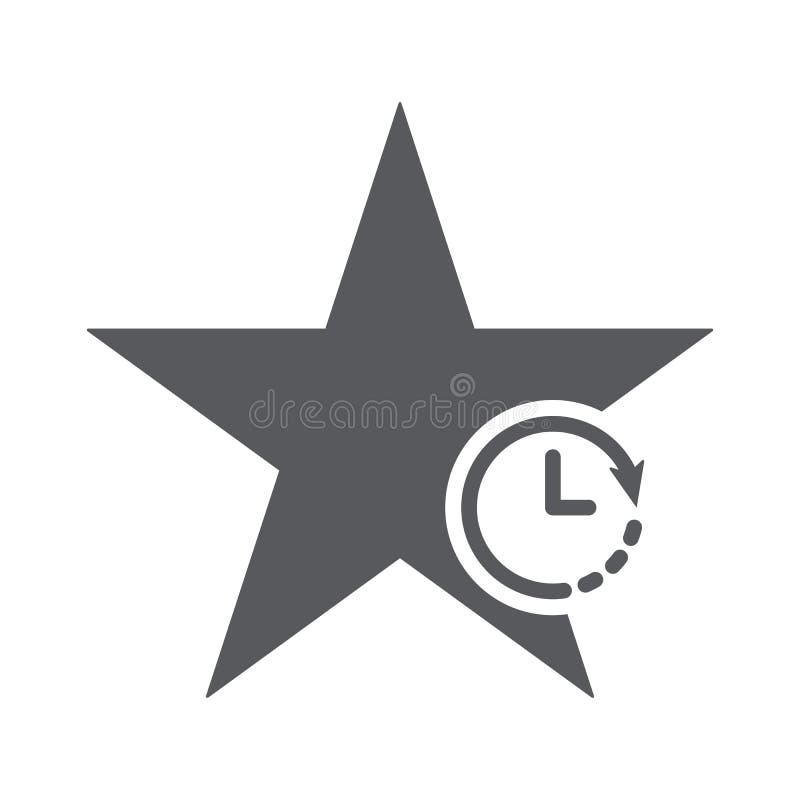 Star Icon with Clock Sign. Star Icon and Countdown, Deadline, Schedule ...