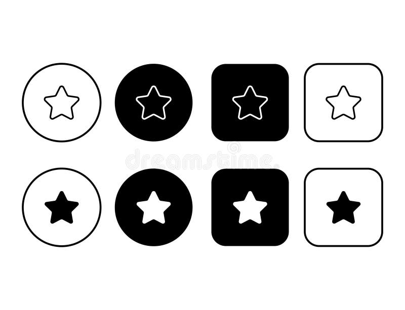 Star Icon Collection. Simple Star Buttons Set. Star Symbols Stock ...
