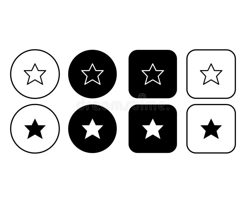 Star Icon Collection. Simple Star Buttons Set. Star Symbols Stock ...