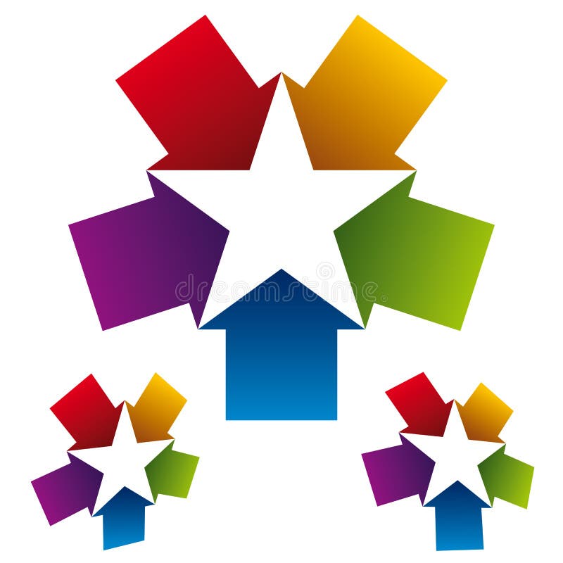 Star Icon Created with Five Arrows. Stock Vector - Illustration of rank ...