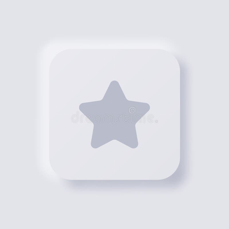 Star Icon, Favorite Symbol Icon, White Neumorphism Soft UI Design for ...