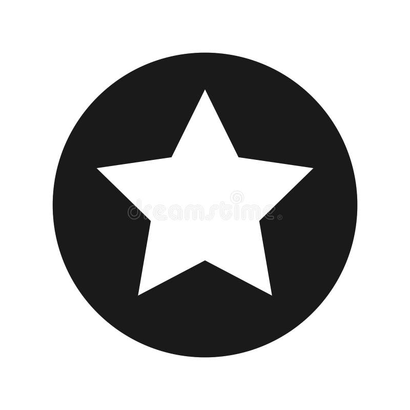 Star Icon Flat Black Round Button Vector Illustration Stock Vector ...