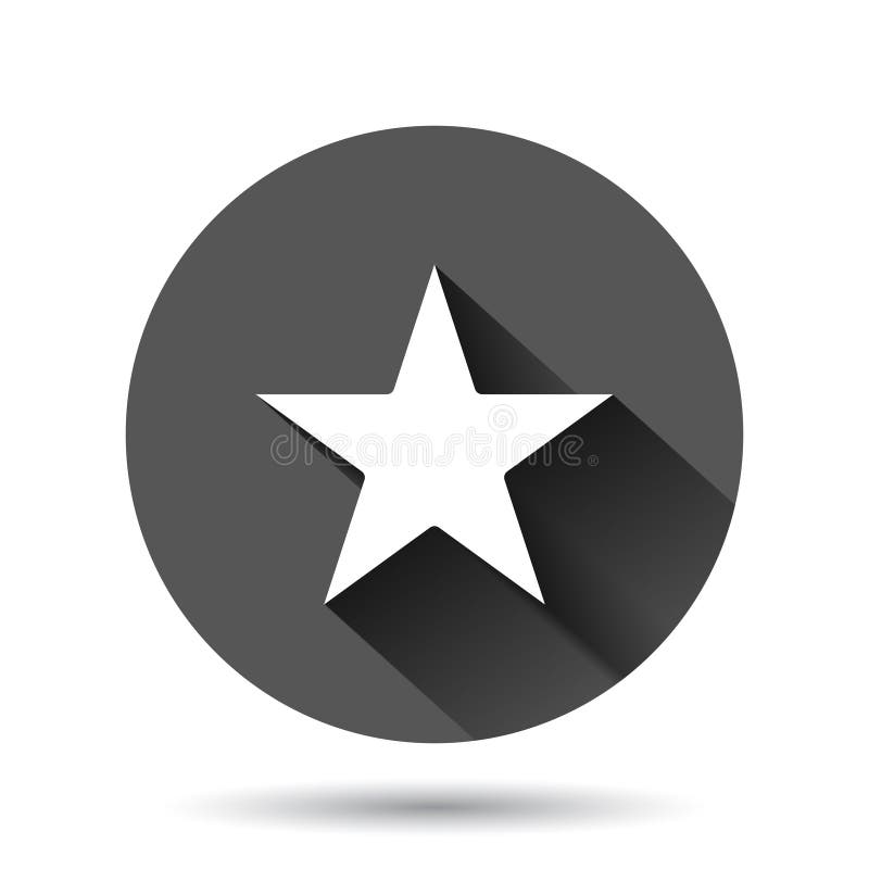 Star Icon in Flat Style. Shape Vector Illustration on Black Round ...