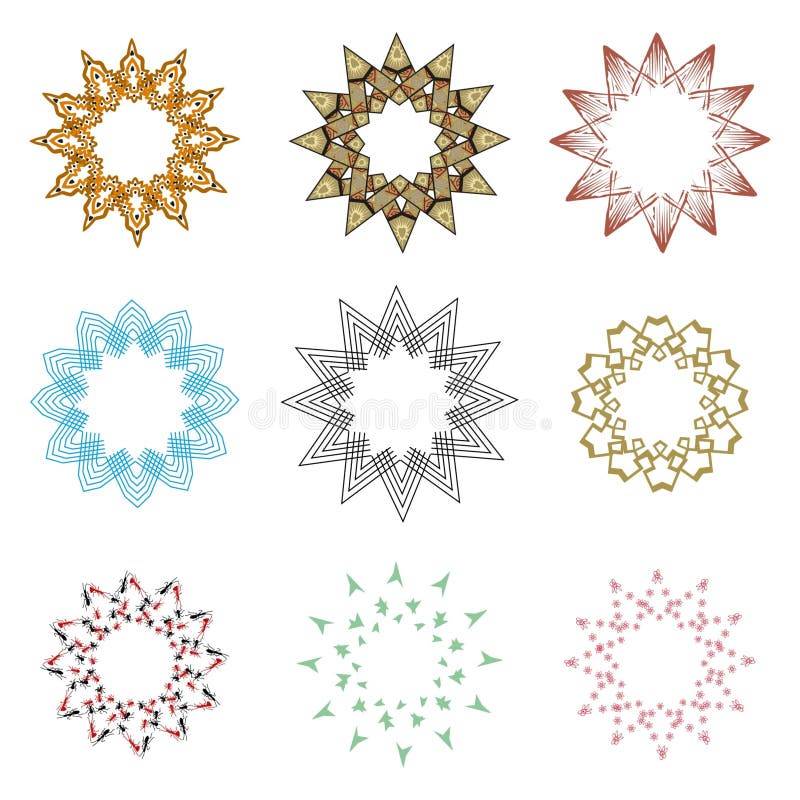 Star Icon. Flower Symbol. Colorful Pattern. Vector Illustration Stock ...