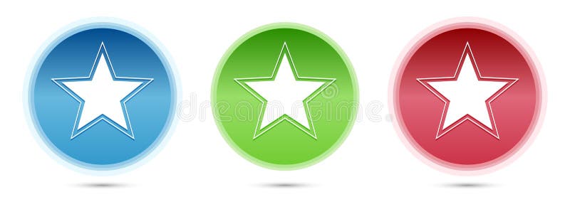 Star Icon Glass Round Buttons Set Illustration Stock Vector ...