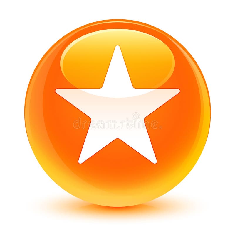Star Icon Glassy Orange Round Button Stock Illustration - Illustration ...