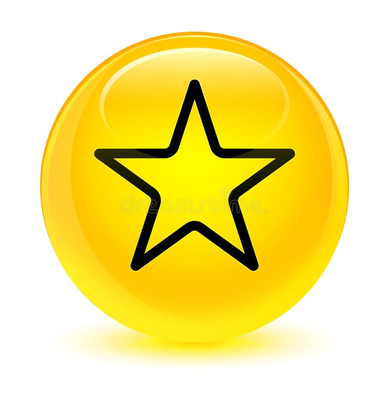 Star Icon Glassy Yellow Round Button Stock Illustration - Illustration ...