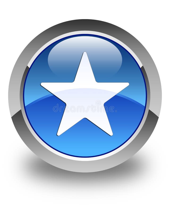 Star Icon Glossy Blue Round Button Stock Illustration - Illustration of ...