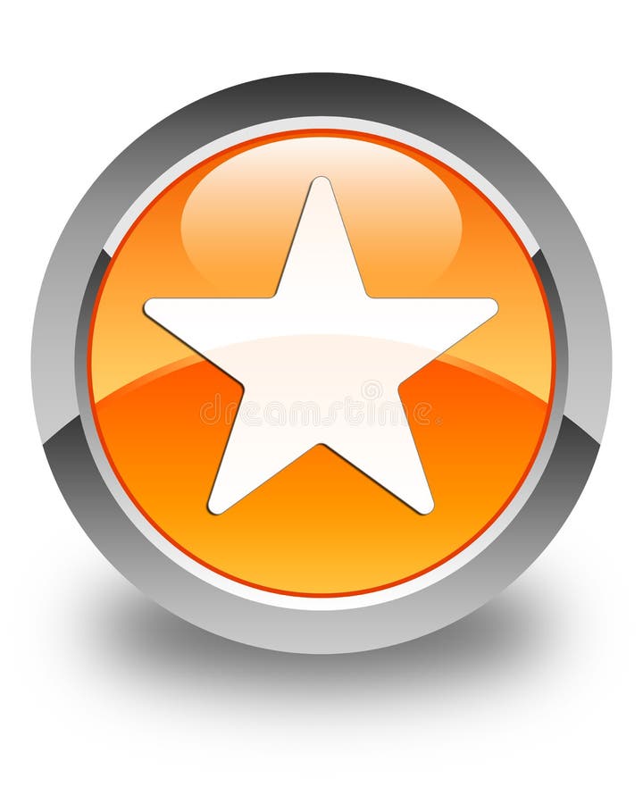 Star Icon Glossy Orange Round Button Stock Illustration - Illustration ...