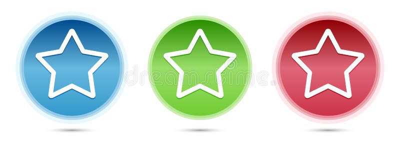 Star Icon Glass Round Buttons Set Illustration Stock Vector ...