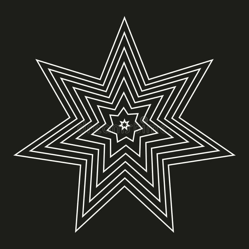 Star Icon. Layered Geometric Lines. Simple Abstract Shape. Vector ...