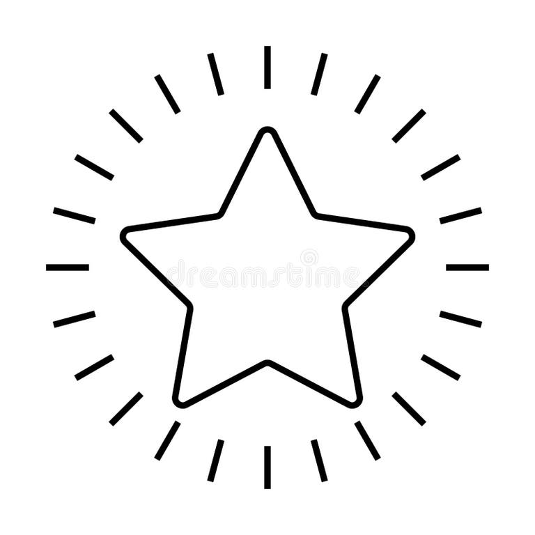 Star Icon. Linear Star with Rays Vector Stock Vector - Illustration of ...