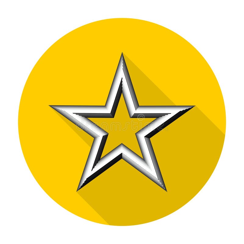 Star icon with long shadow stock illustration. Illustration of isolated ...