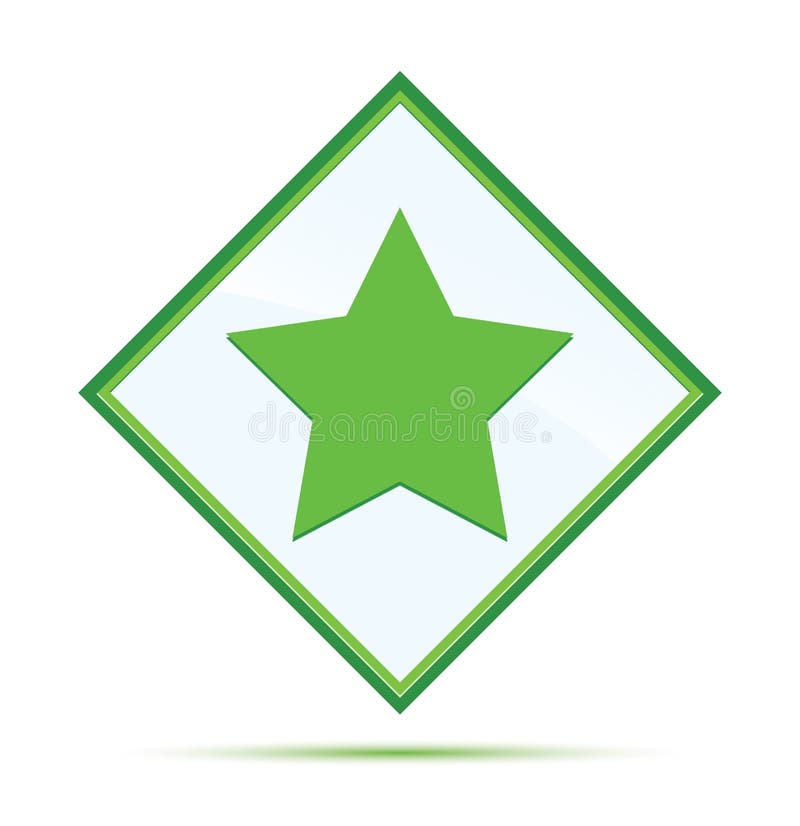 Star Icon Modern Abstract Green Diamond Button Stock Illustration ...