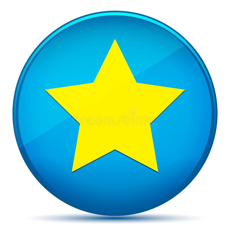 Star Icon Modern Flat Cyan Blue Round Button Stock Illustration ...