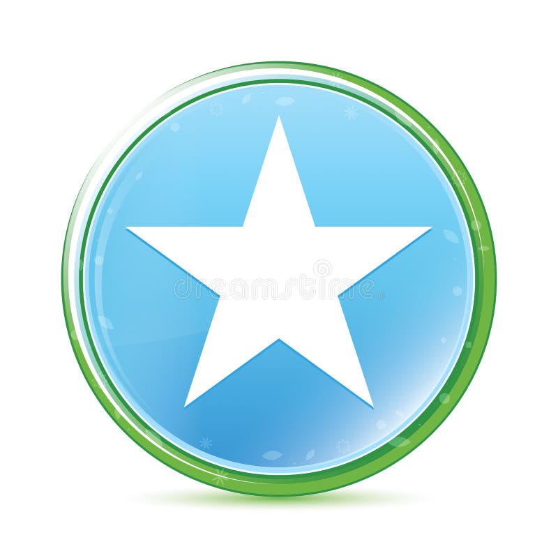Star Icon Natural Aqua Cyan Blue Round Button Stock Illustration ...