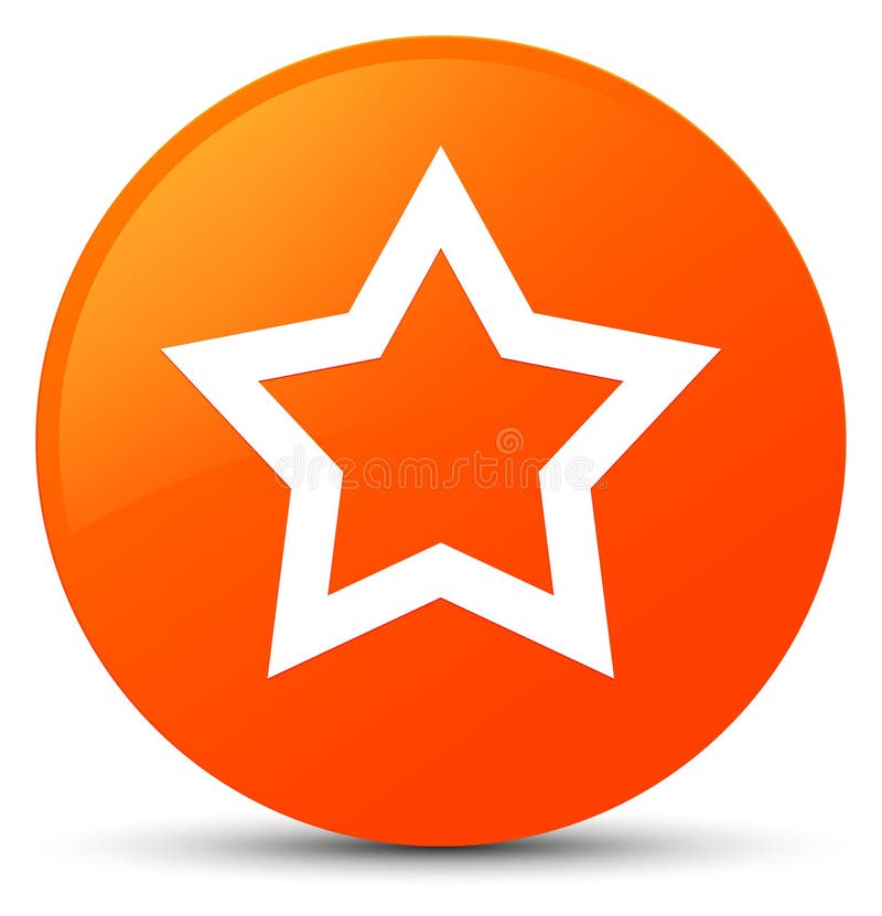 Star Icon Orange Round Button Stock Illustration - Illustration of star ...