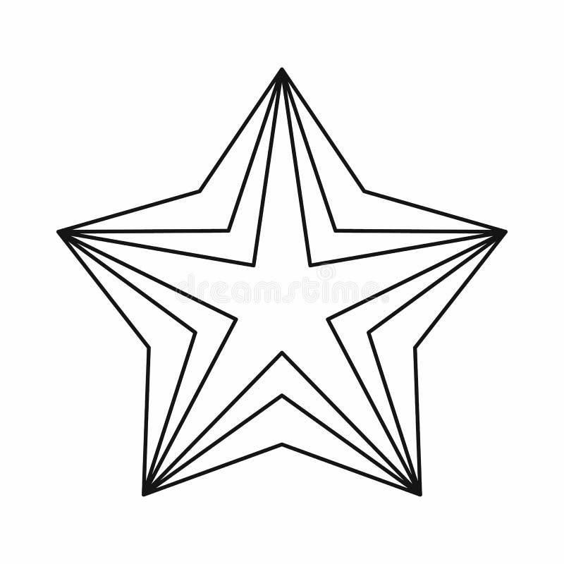 Star icon, outline style stock vector. Illustration of holiday - 81985165