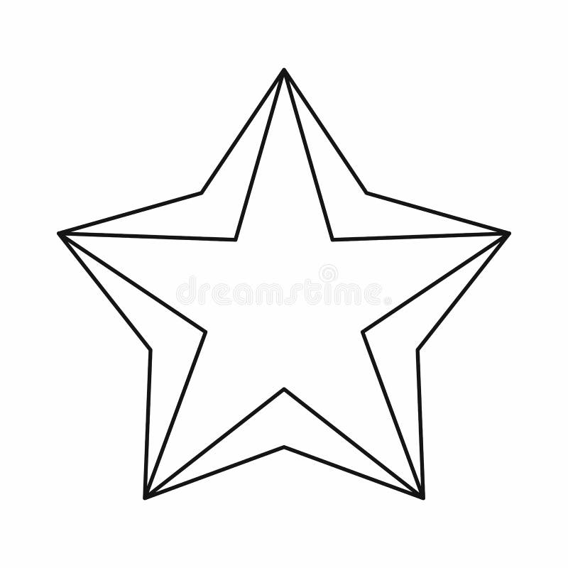 Star icon, outline style stock vector. Illustration of badge - 81988266