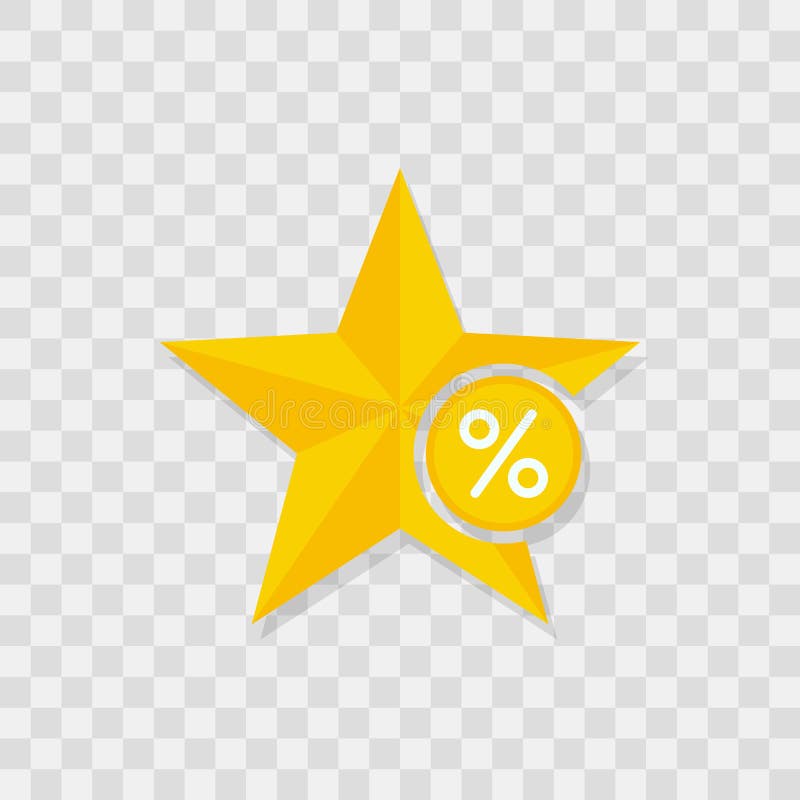 Star icon, percent icon stock vector. Illustration of flat - 107956962