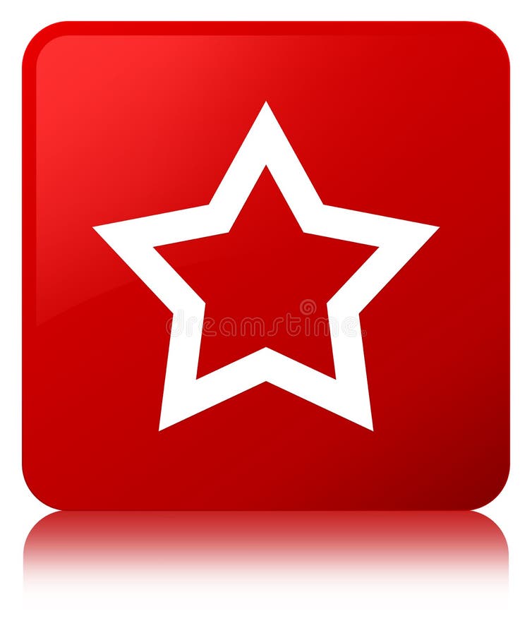 Star Icon Red Square Button Stock Illustration - Illustration of shape ...