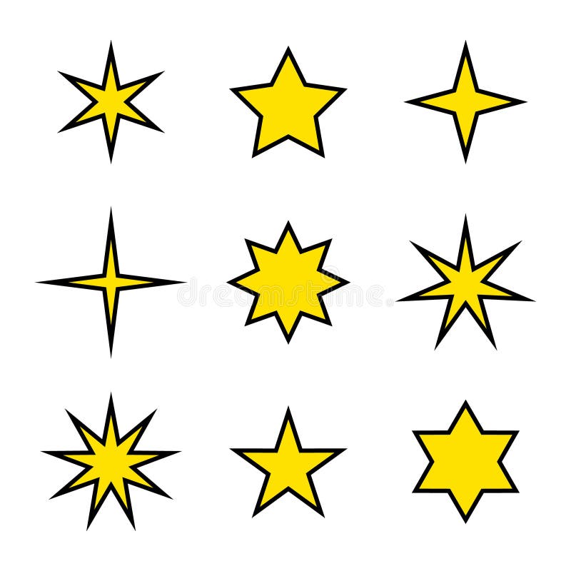 Star Icon Set in Generic Style. Stars Sign Symbol Stock Vector ...