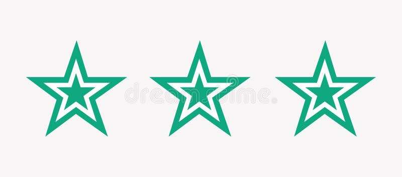 Star Icon Set. Green Star Symbol Isolated Stock Vector - Illustration ...