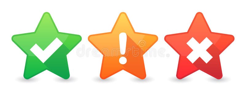 Star Icon Set with Survey Signs Stock Illustration - Illustration of ...