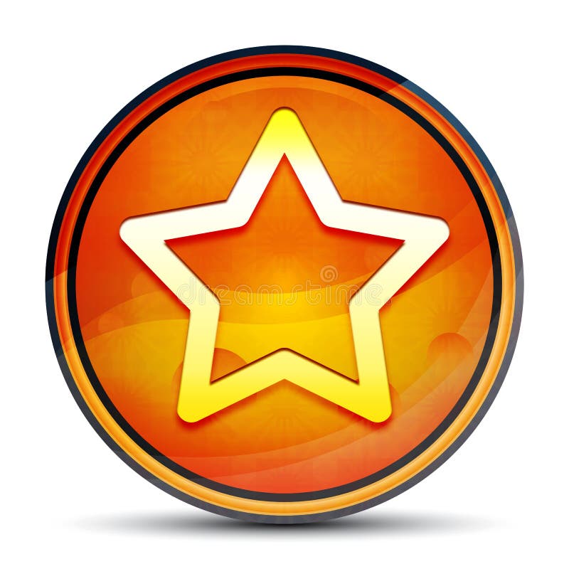 Star Icon Shiny Bright Orange Round Button Illustration Stock ...